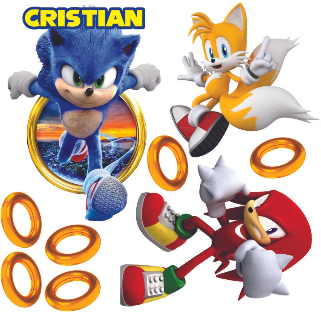 Sonic y Amigos (Nombre Personalizado) - Deko Vinilo